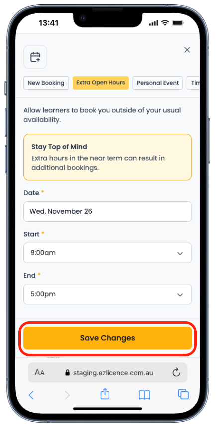 How to open extra hours – EzLicence Support