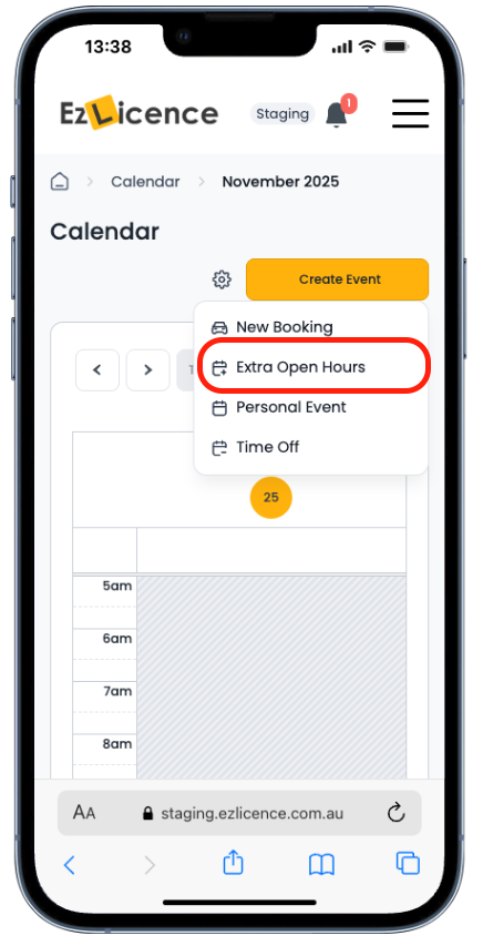 How to open extra hours – EzLicence Support