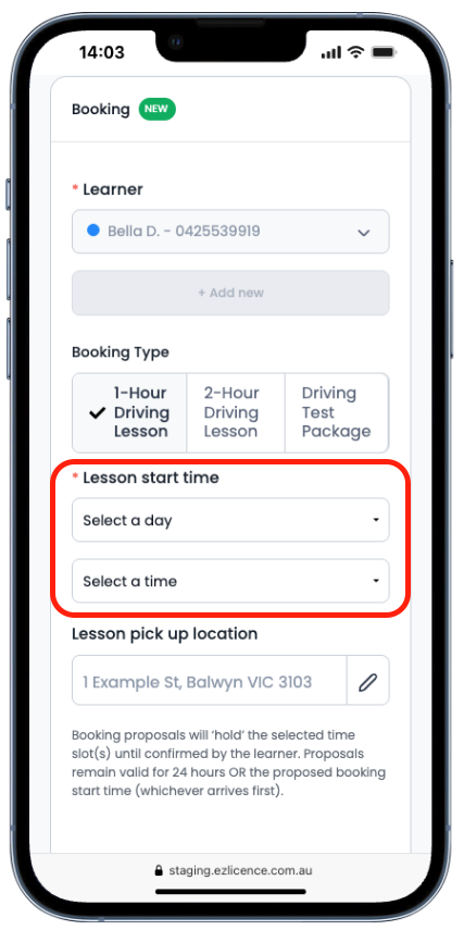 How to reschedule a booking from your calendar – EzLicence Support